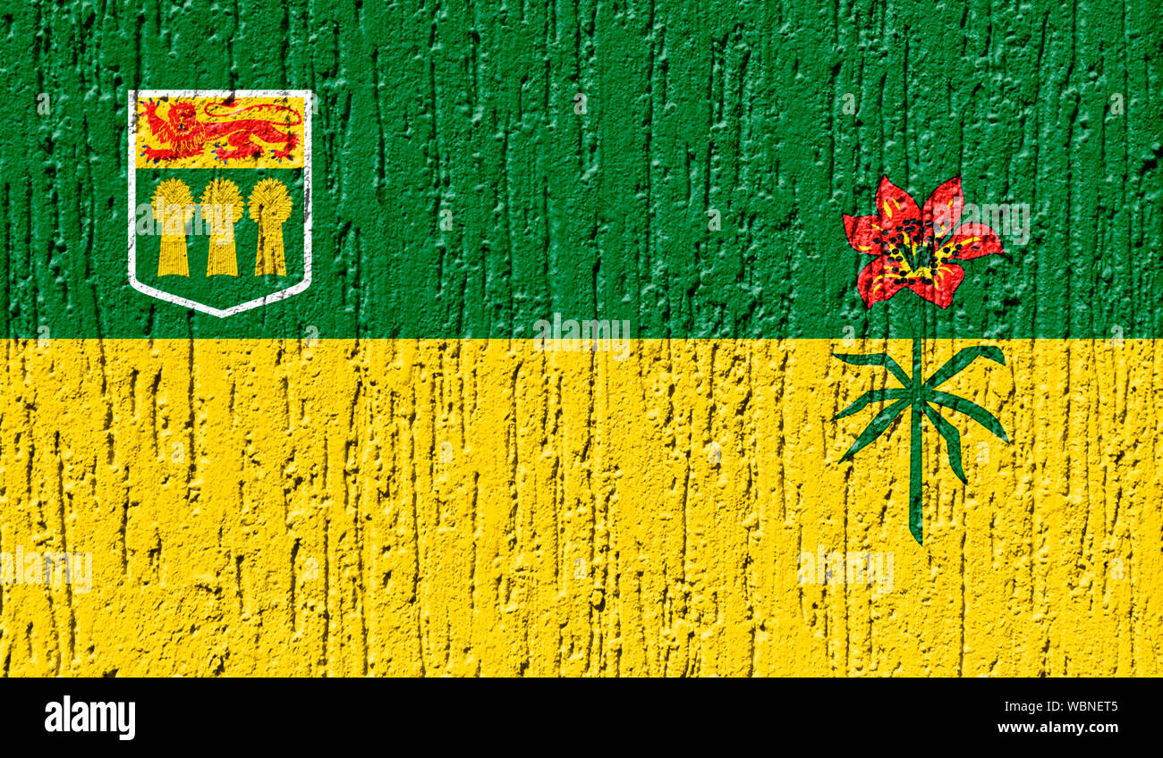 Flag of Saskatchewan close up painted on a cracked wall Stock Photo - Alamy