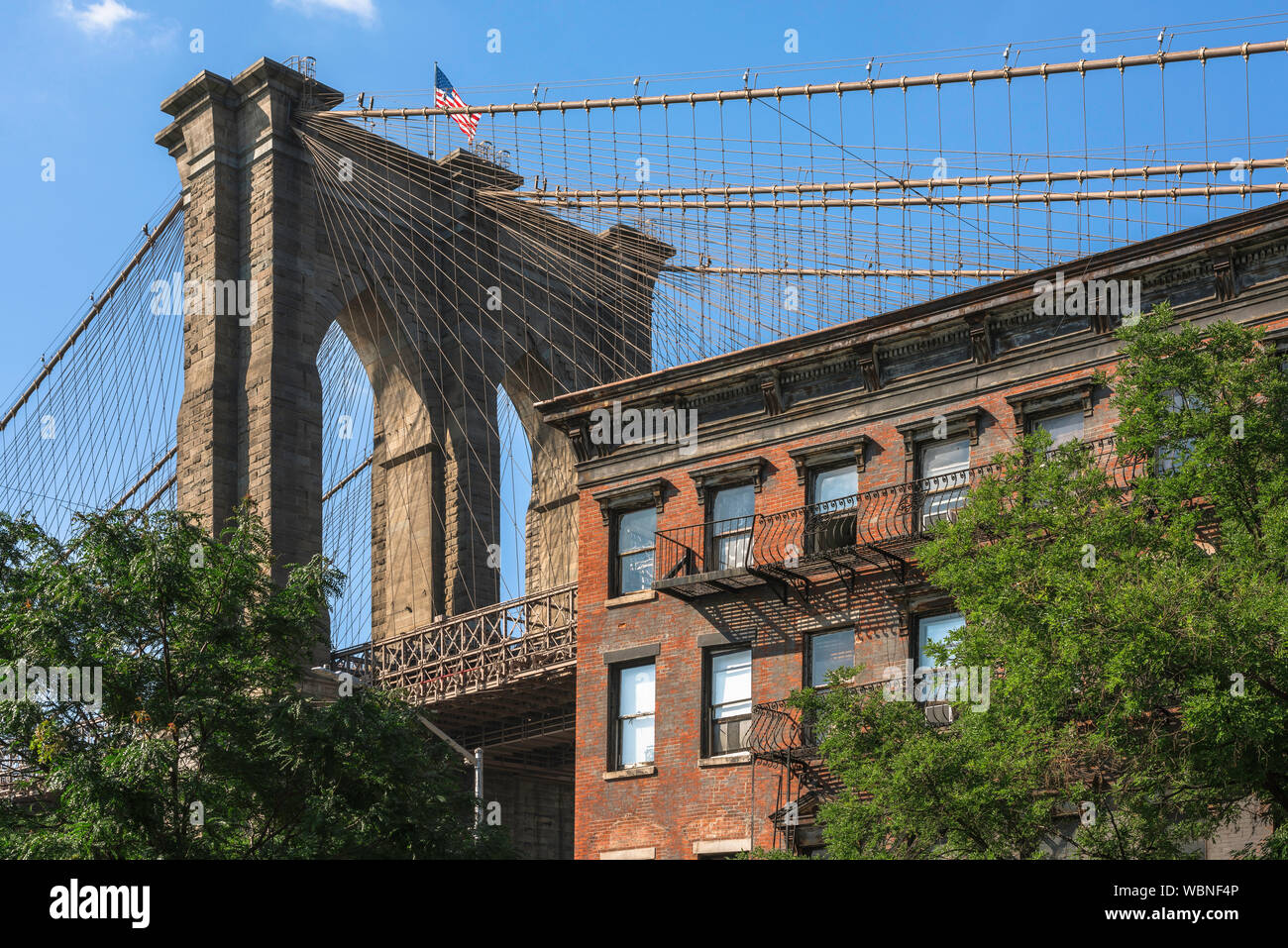 In the foreground residential building in brooklyn hi-res stock ...