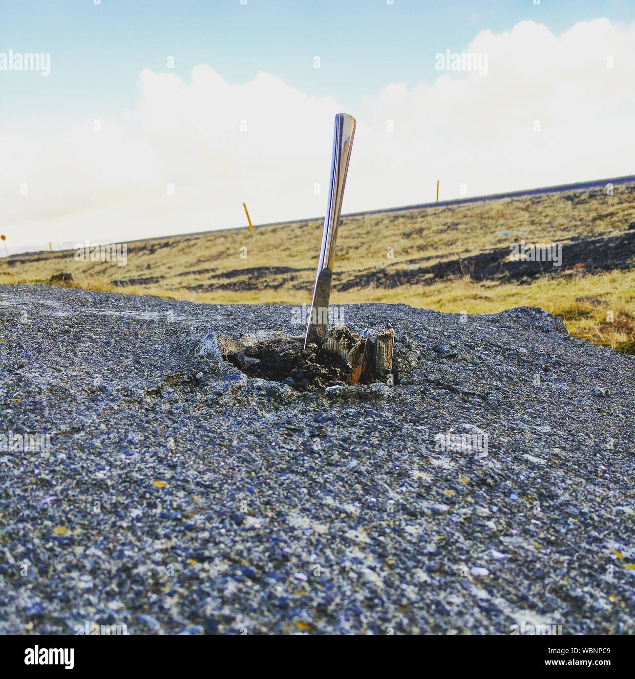 Knife stuck in table hi-res stock photography and images - Alamy