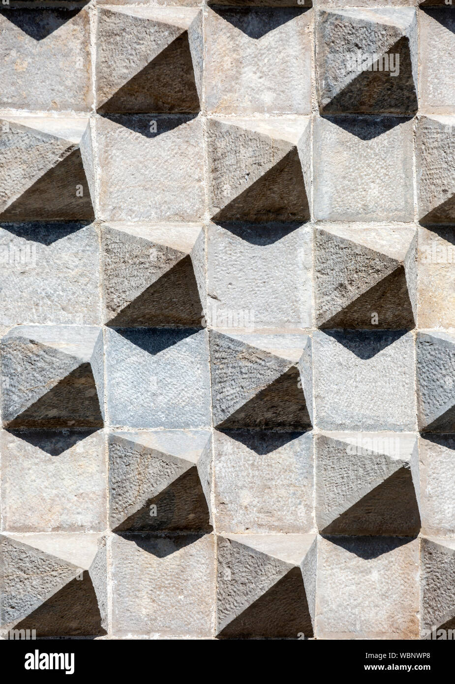 Detail of stone masonry pyramids at the main entrance, Pena Palace ...