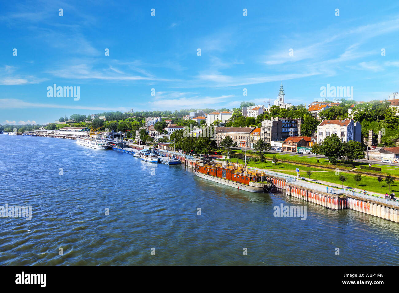 Cityscape view with church and danube hi-res stock photography and ...