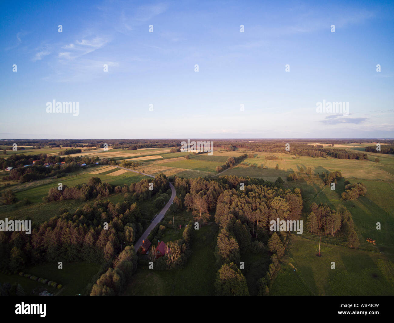 rural landscape, arable fields and meadows seen from the air, photos ...