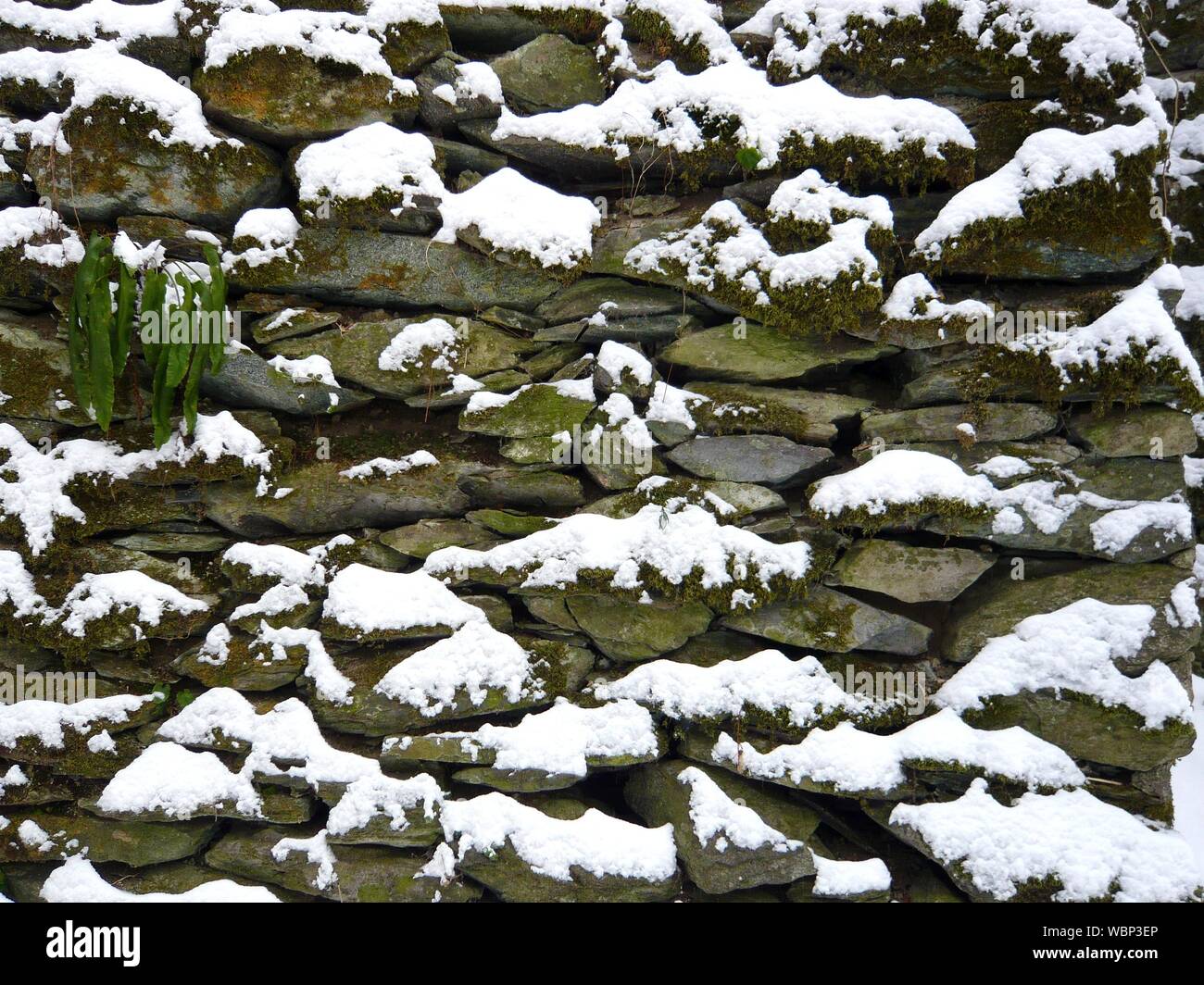Snow Covered Stone Wall High Resolution Stock Photography and Images ...