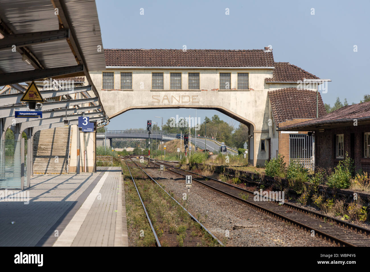 Sande, Germany. 27th Aug, 2019. View into the station Sande. The ...