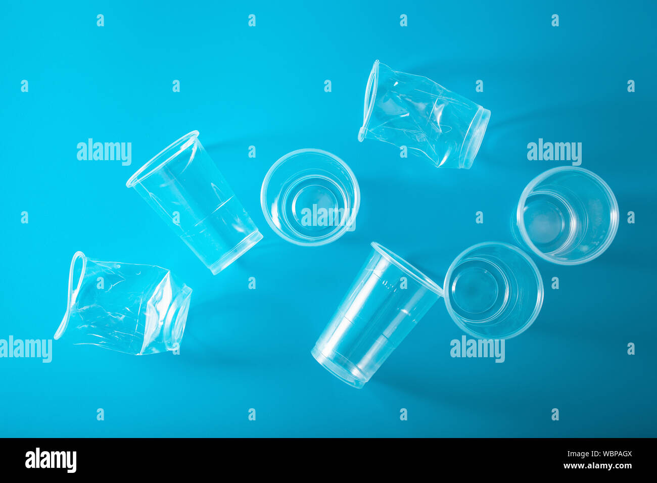 single use plastic cup. concept of recycling plastic, plastic waste ...