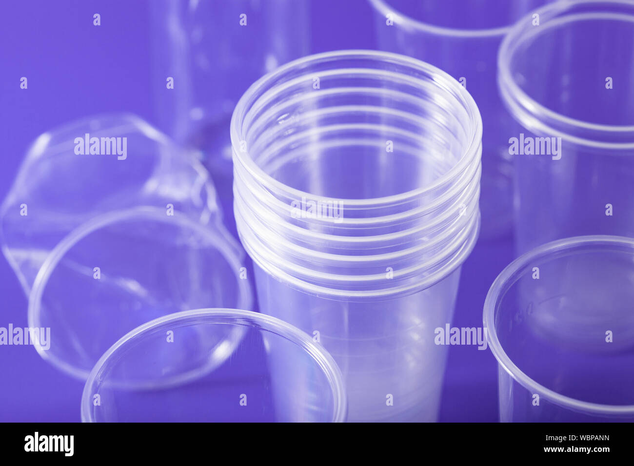 single use plastic cup. concept of recycling plastic, plastic waste ...