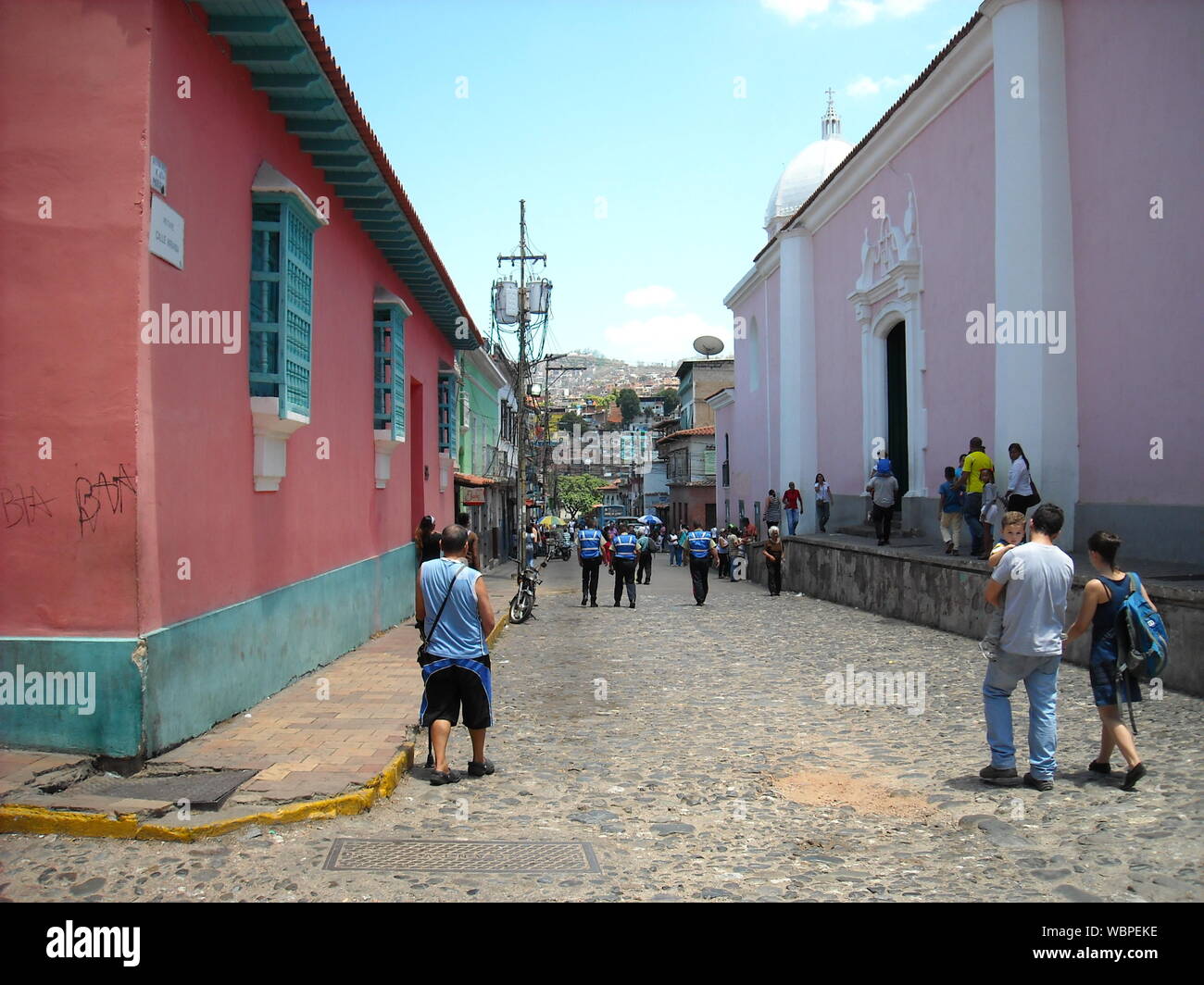 Venezuela, Caracas. View of the colonial part of the Petare ...