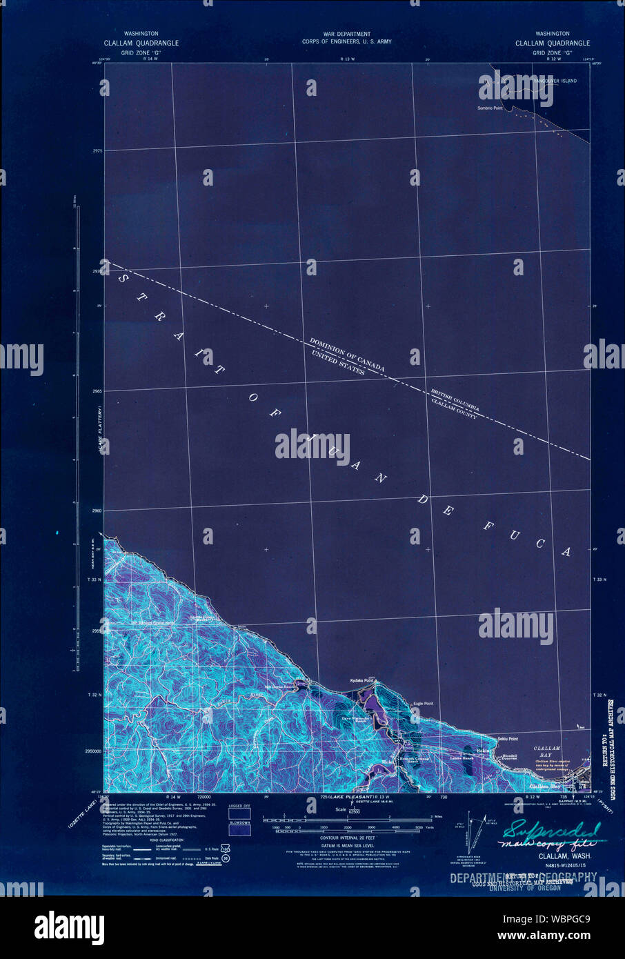 Clallam map hi-res stock photography and images - Alamy