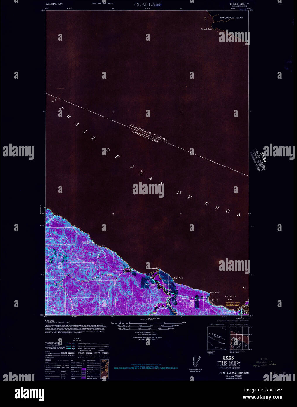 Clallam map hi-res stock photography and images - Alamy