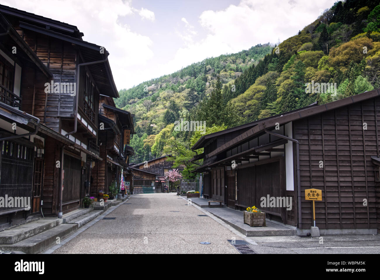 Narai a post town on the Nakasendo trail in Japan is lined with wooden ...