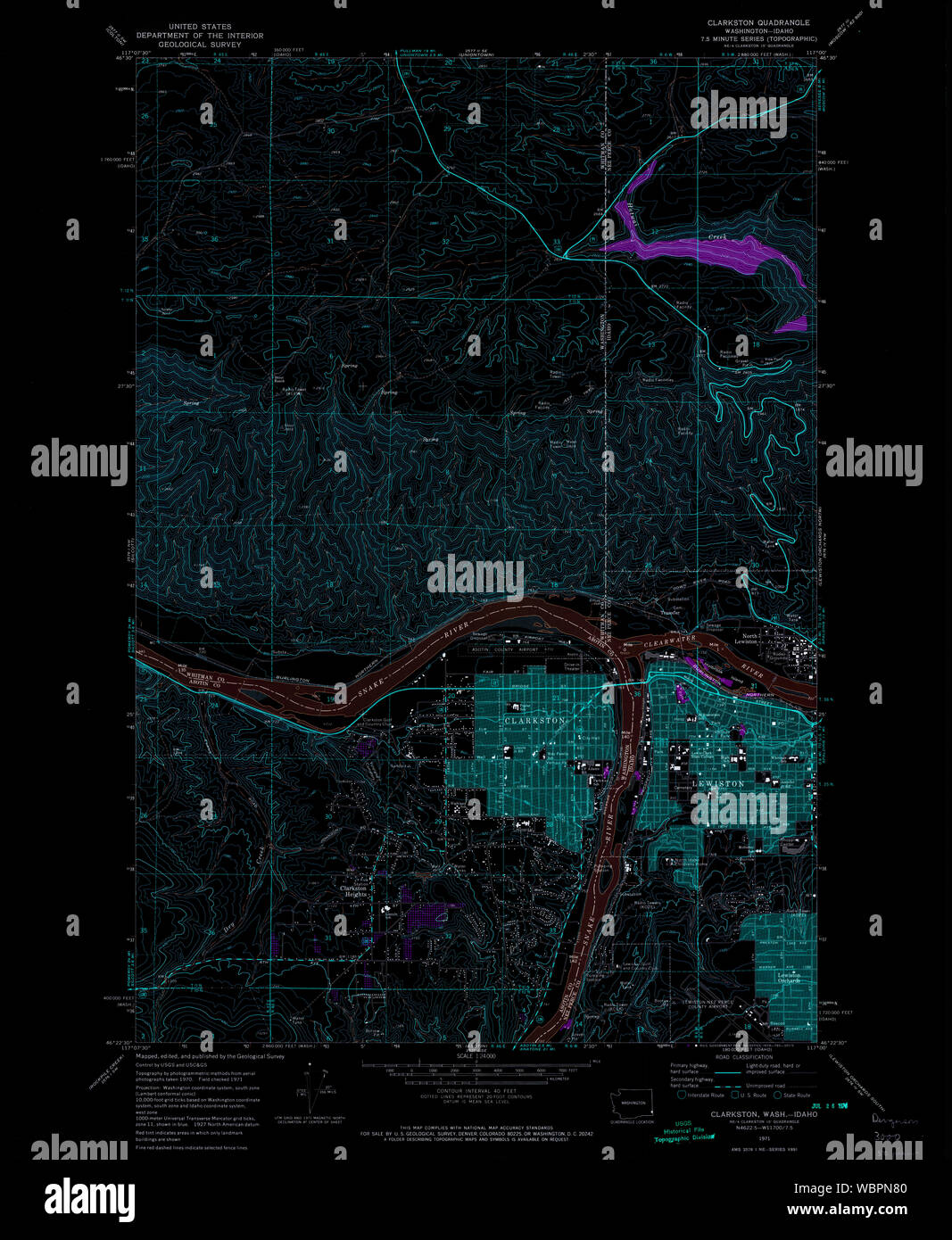 Clarkston washington map hi-res stock photography and images - Alamy