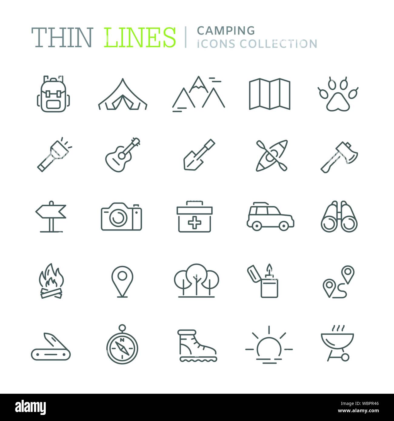 Mountain set line icon Cut Out Stock Images & Pictures - Alamy