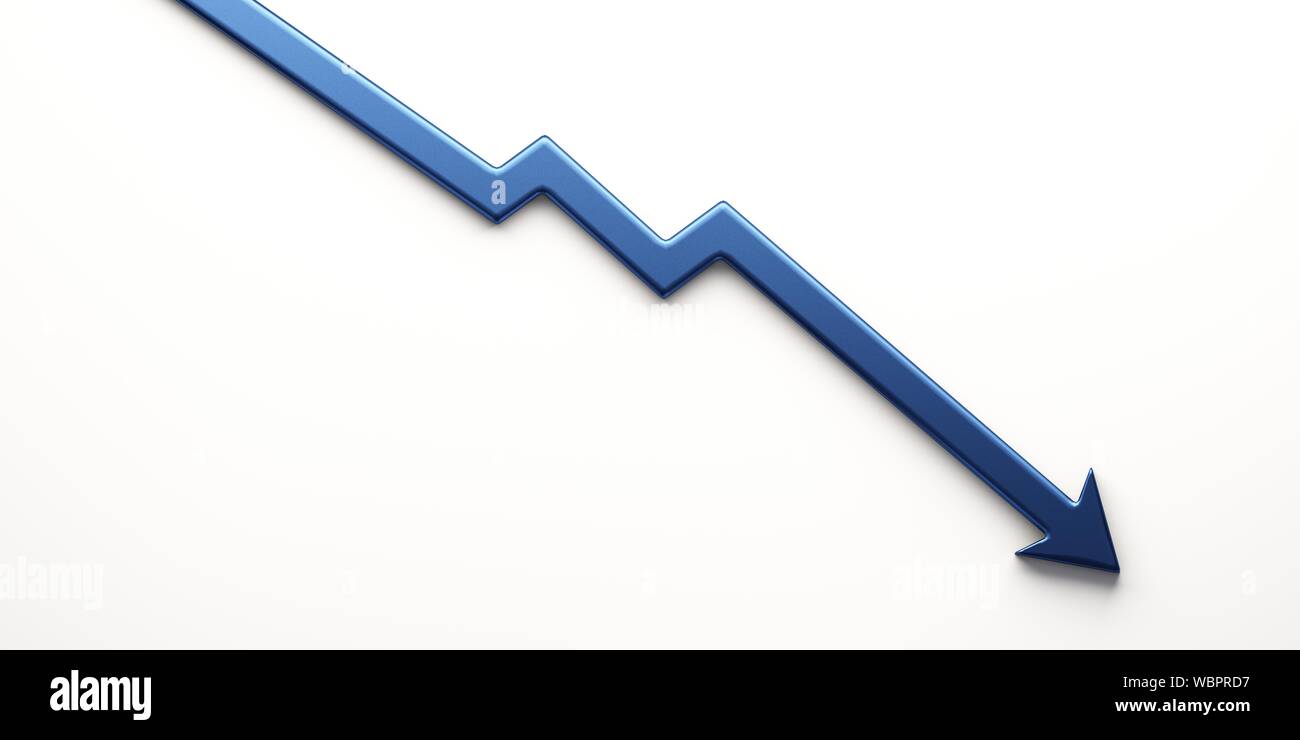 Finance Decrease Bar and Arrow. 3D Render illustration Stock Photo - Alamy