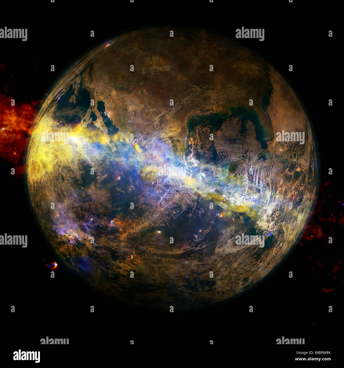 Beautiful view of earth from space. Elements of this image furnished by ...
