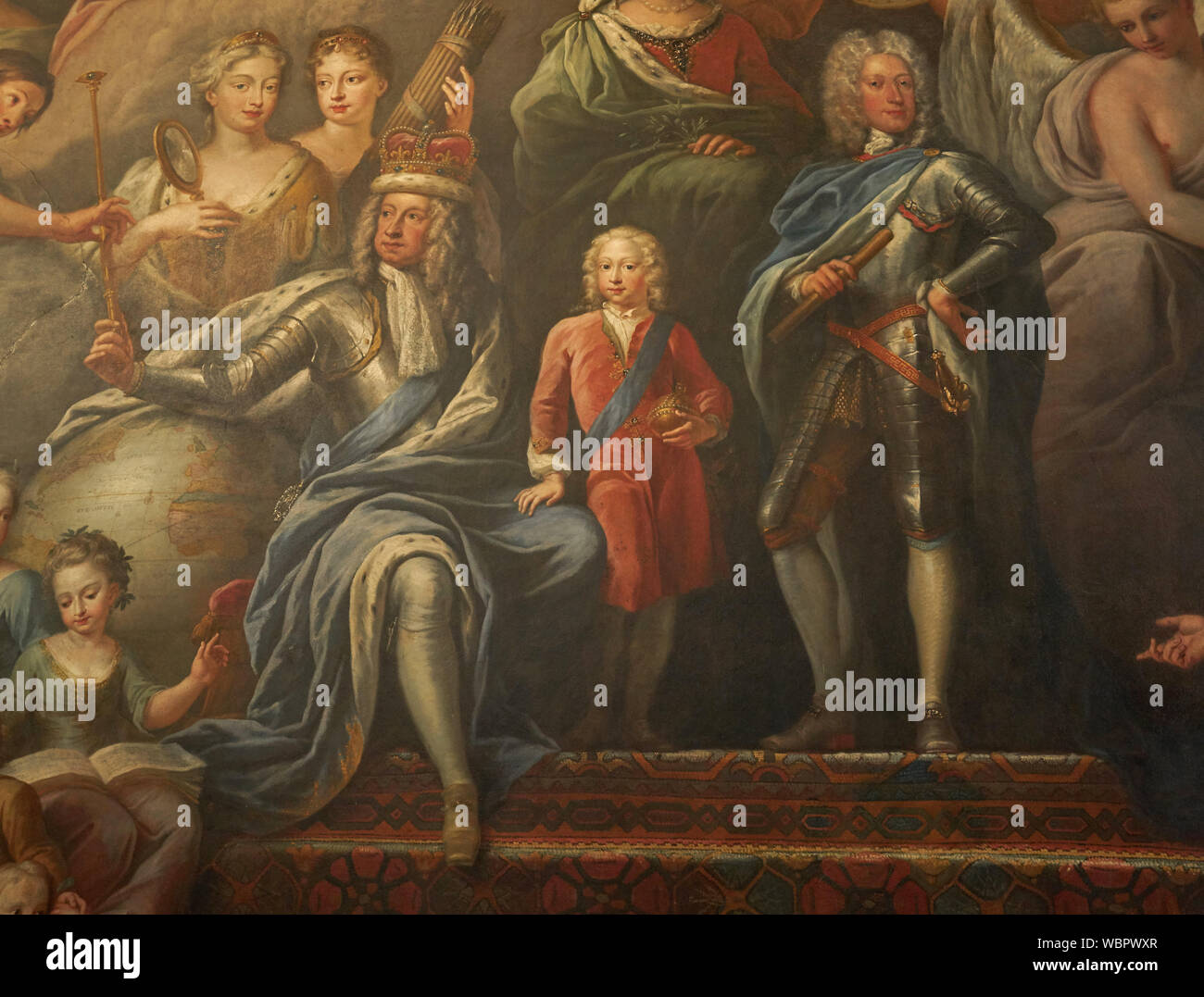 portrait of george II painted hall greenwich Stock Photo - Alamy