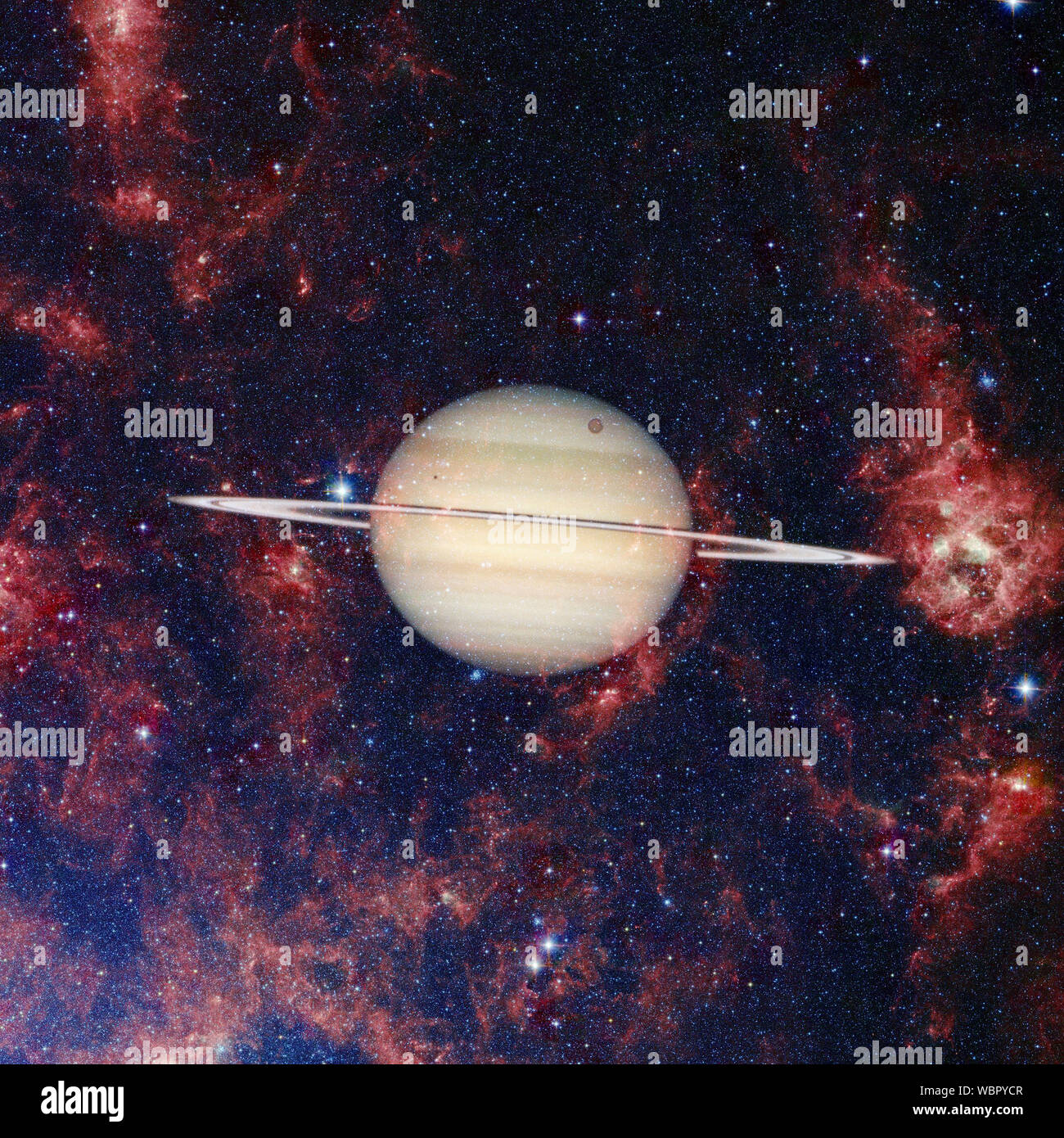 Saturn - planet of the Solar system. Science wallpaper. Elements of ...