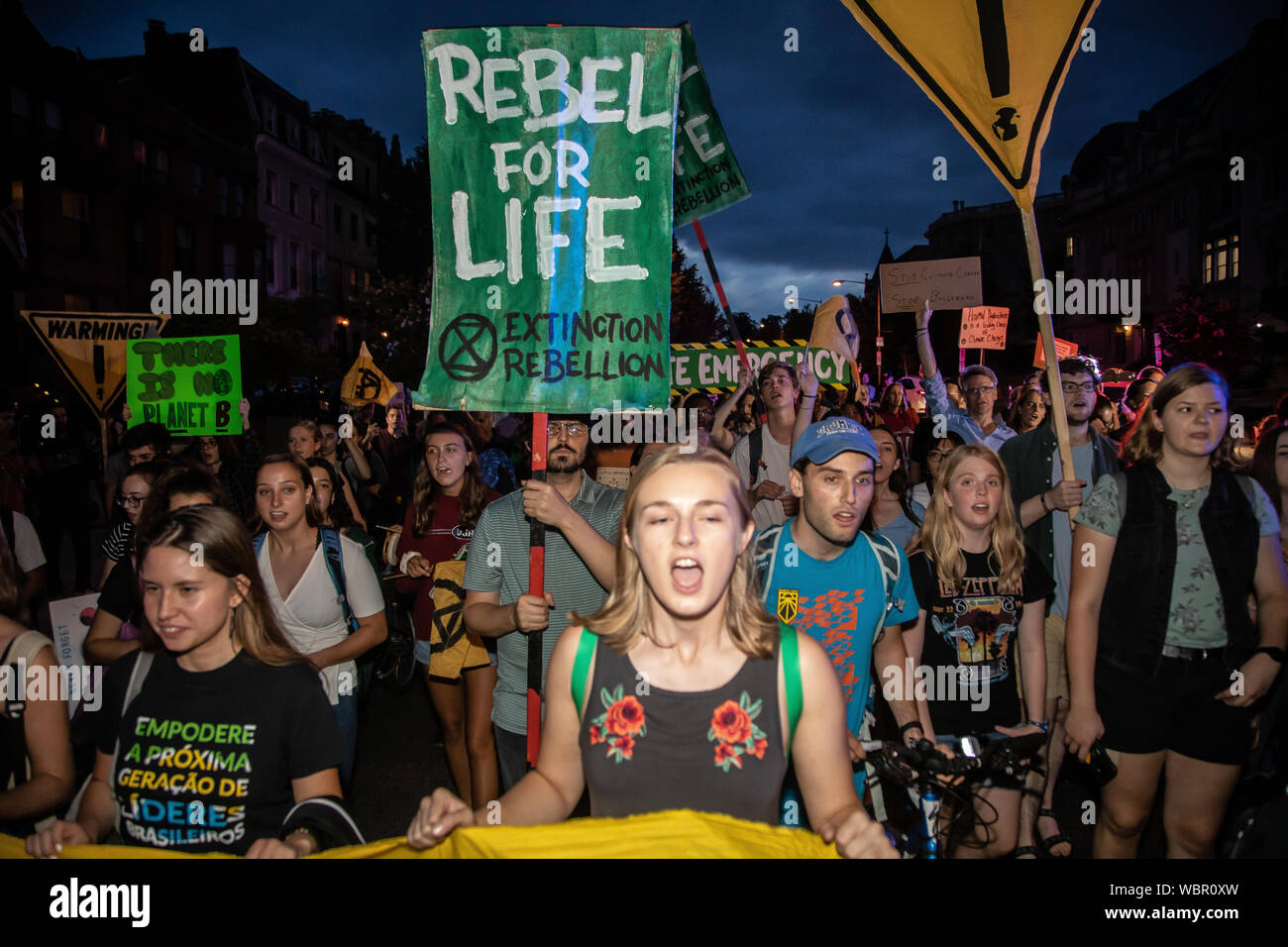 Washington DC, USA. 26th Aug, 2019. In response to the burning of the ...