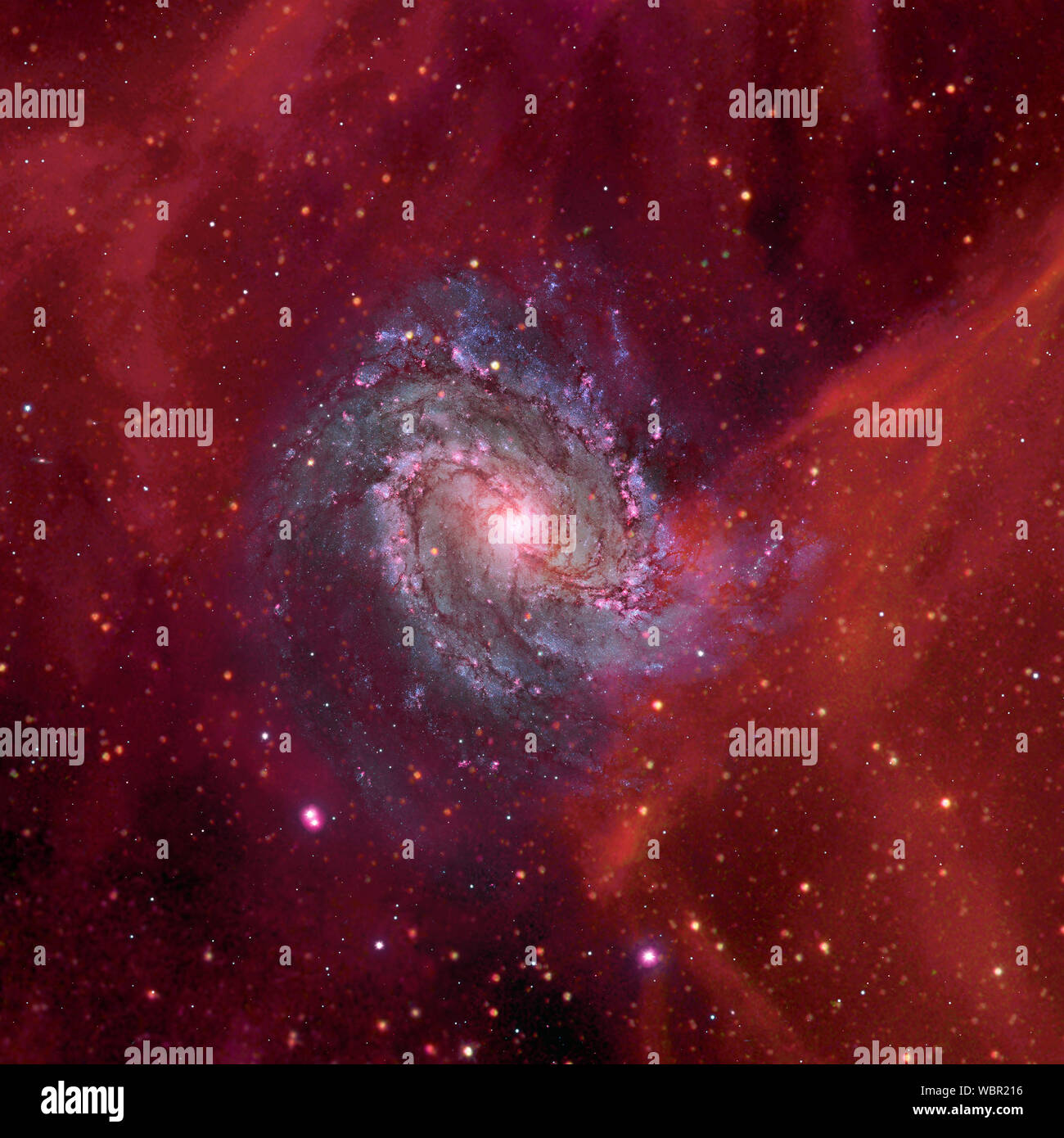 Universe scene with planets, stars and galaxies in outer space ...