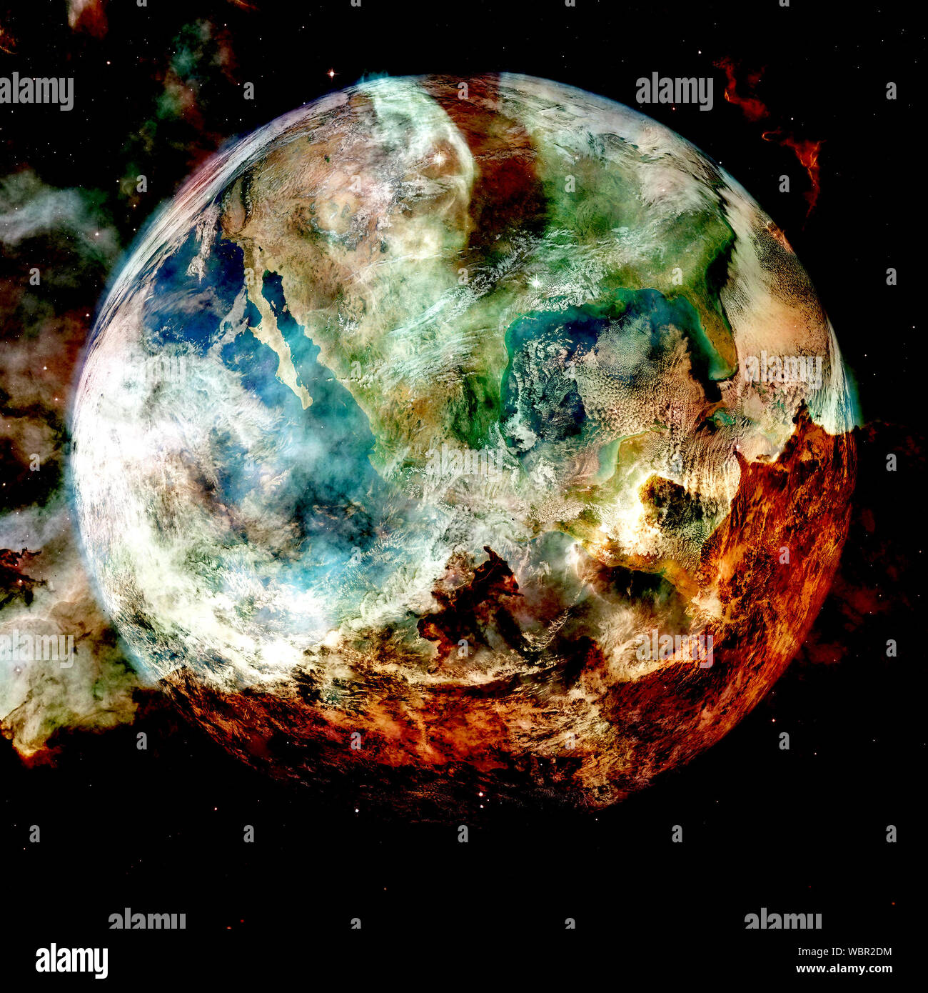 Beautiful view of earth from space. Elements of this image furnished by ...