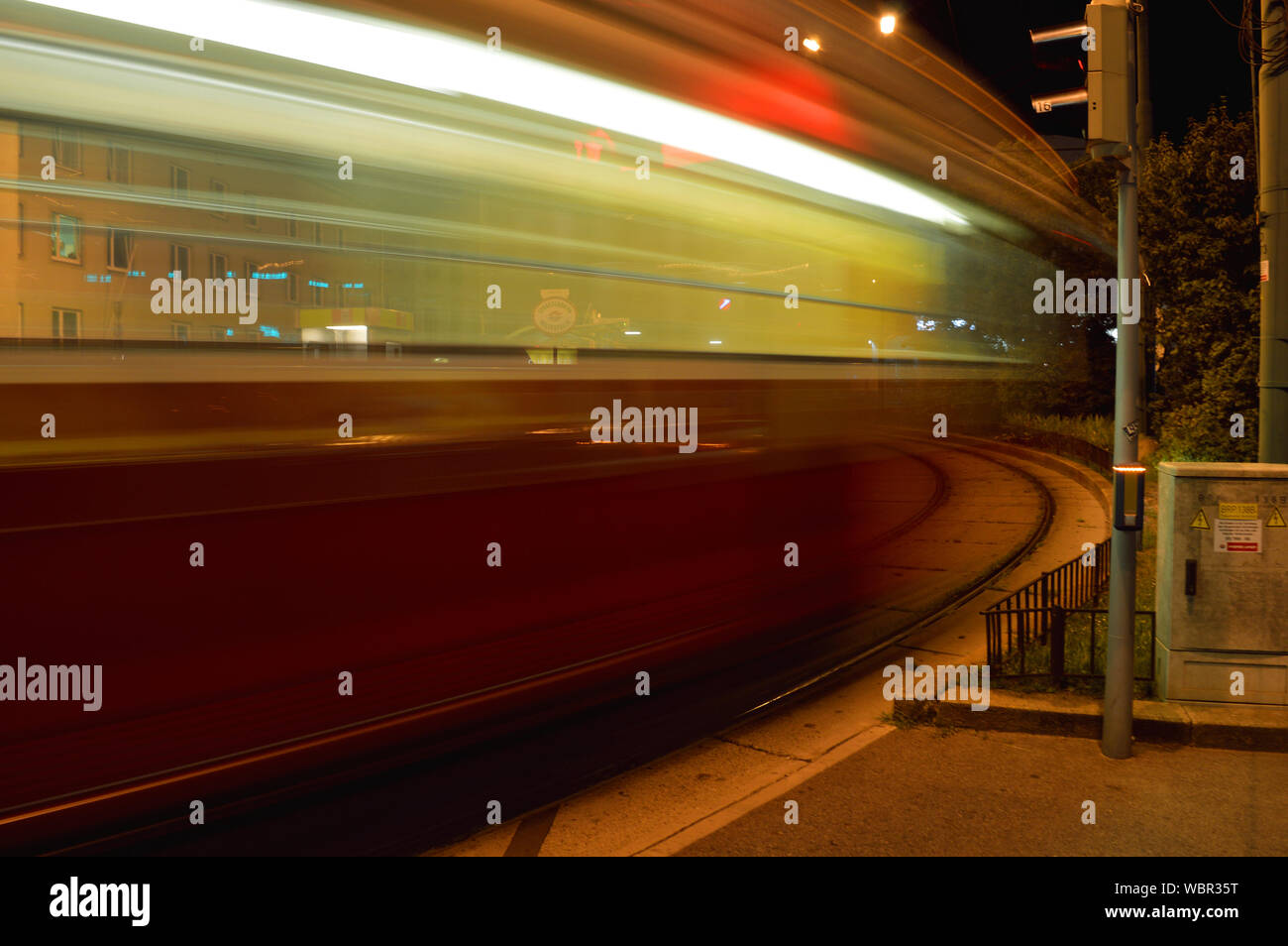 Night blurred tram hi-res stock photography and images - Alamy