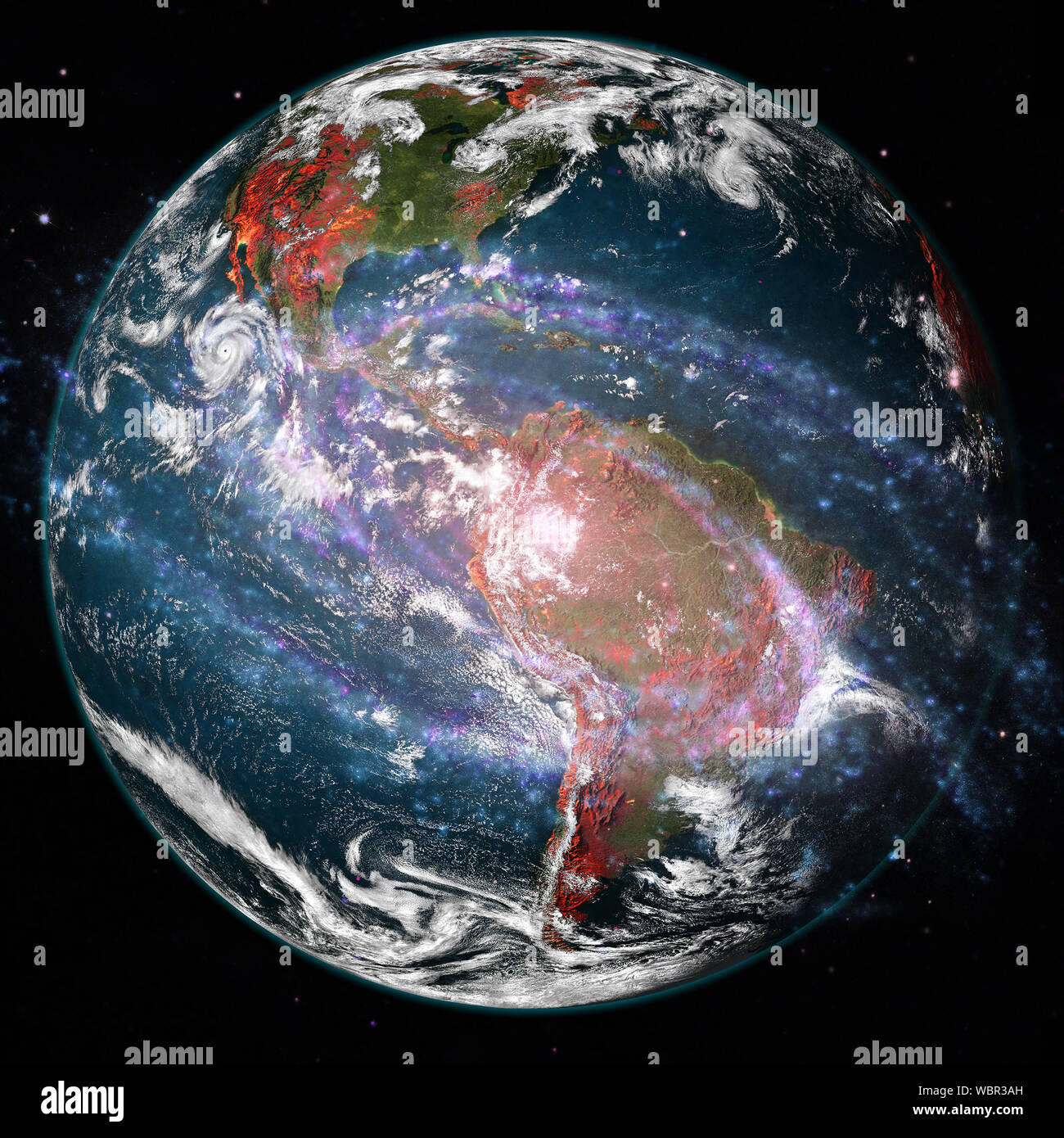 Beautiful view of earth from space. Elements of this image furnished by ...