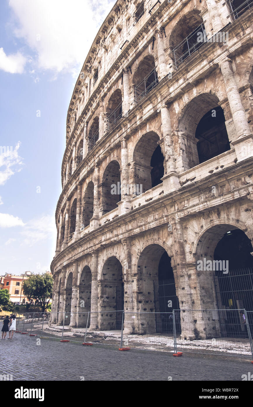 Colosseum in Rome - the largest amphitheatre in the world Stock Photo ...