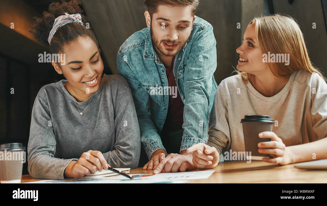 Three male office workers hi-res stock photography and images - Alamy