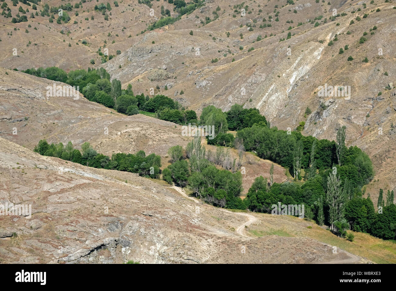 The different colors of the crops planted at different times provide ...