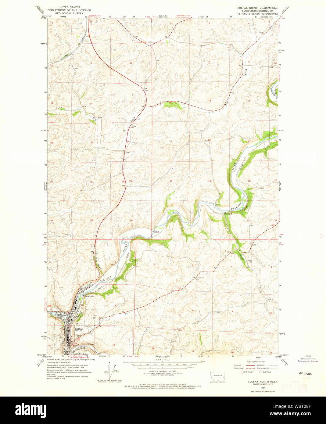 Colfax washington state map hi-res stock photography and images - Alamy