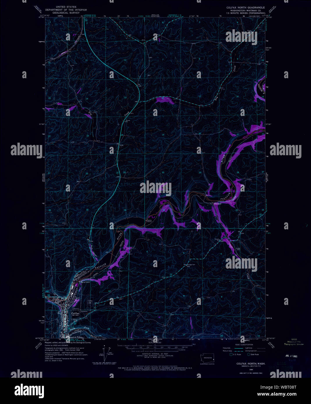Colfax washington state map hi-res stock photography and images - Alamy