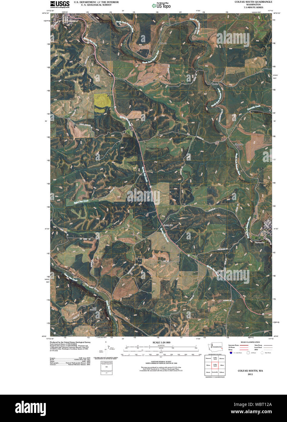 Map of colfax washington Cut Out Stock Images & Pictures - Alamy