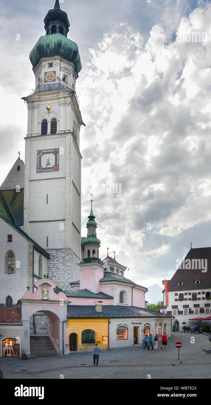 Saint Nicholas Parish Church in the ancient town of Hall in Tirol ...