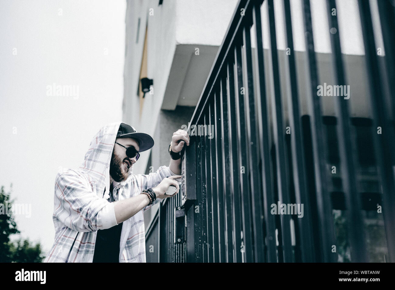 Person entering gate hi-res stock photography and images - Alamy
