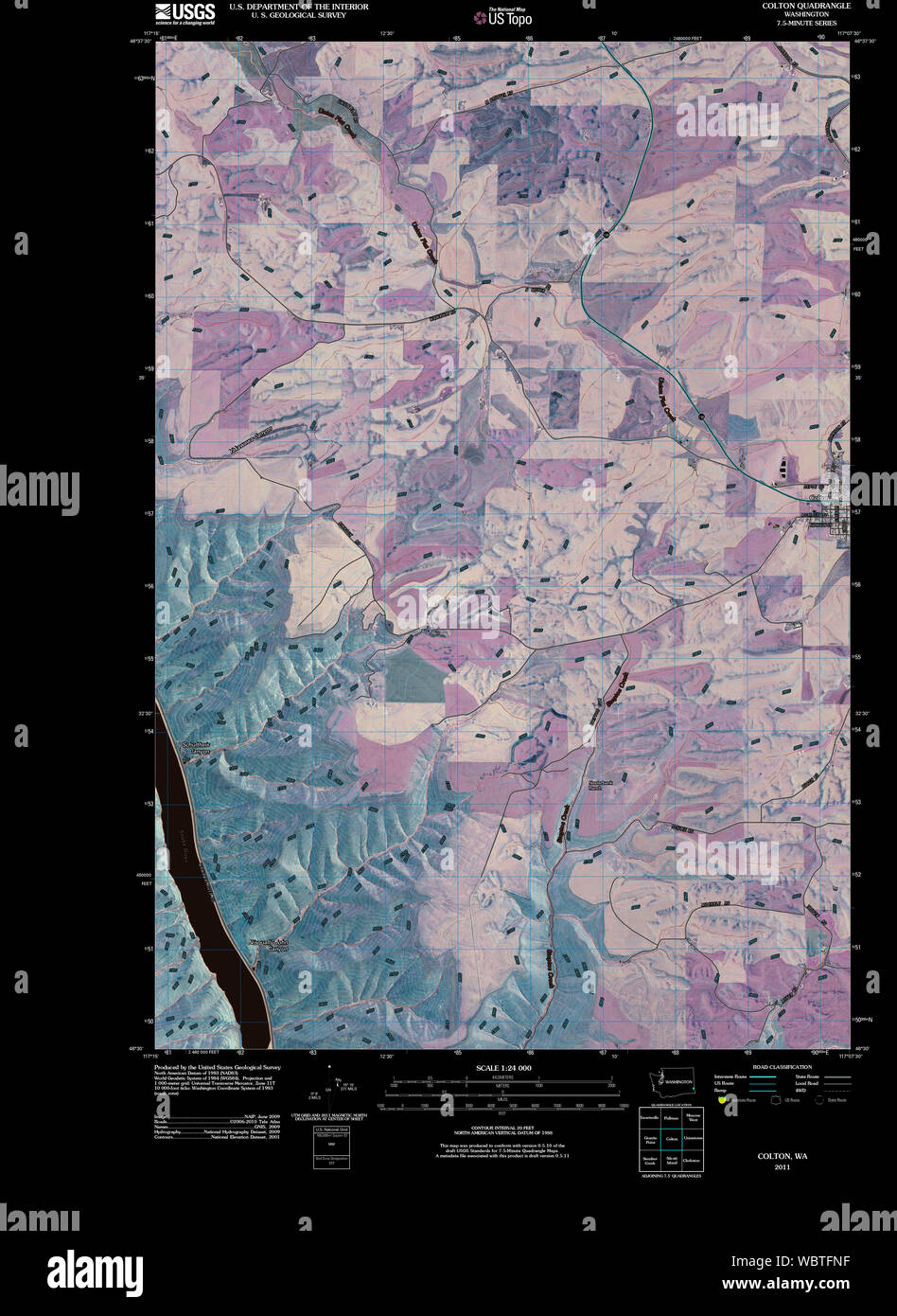 Colton washington map hi-res stock photography and images - Alamy