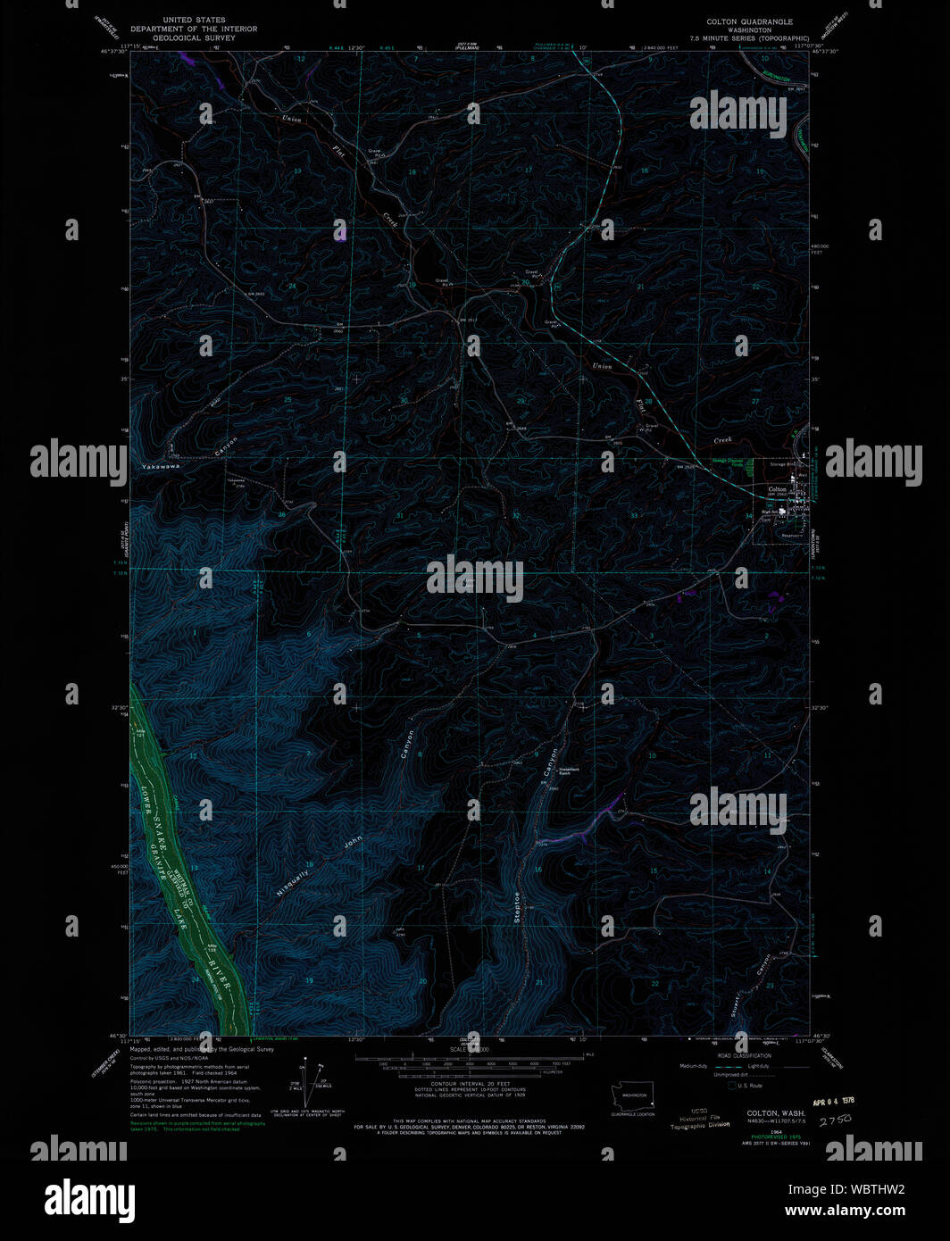 Colton washington map hi-res stock photography and images - Alamy