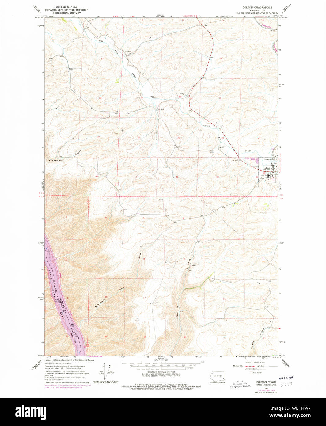 Map of colton washington hi-res stock photography and images - Alamy