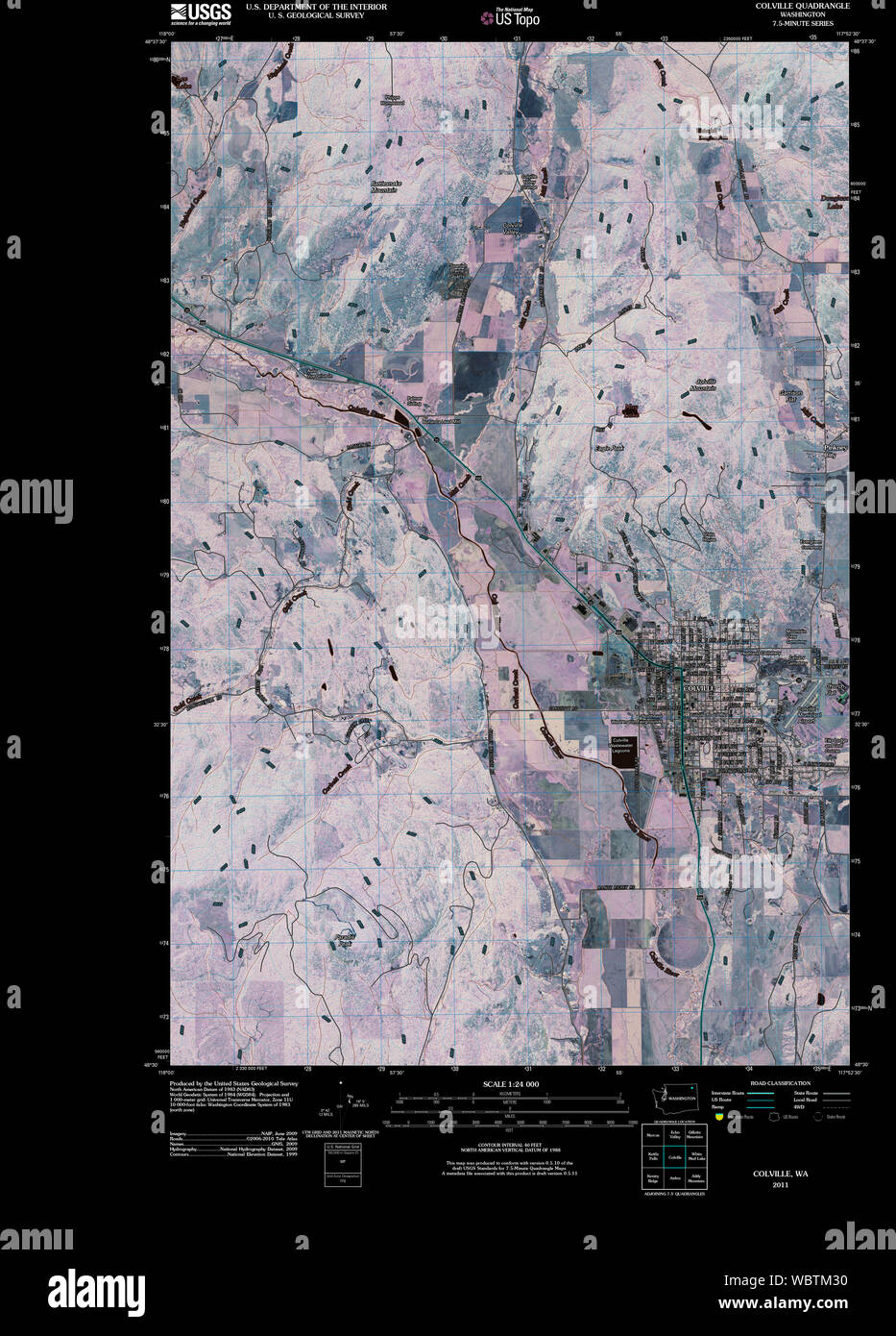 Map of colville washington hi-res stock photography and images - Alamy