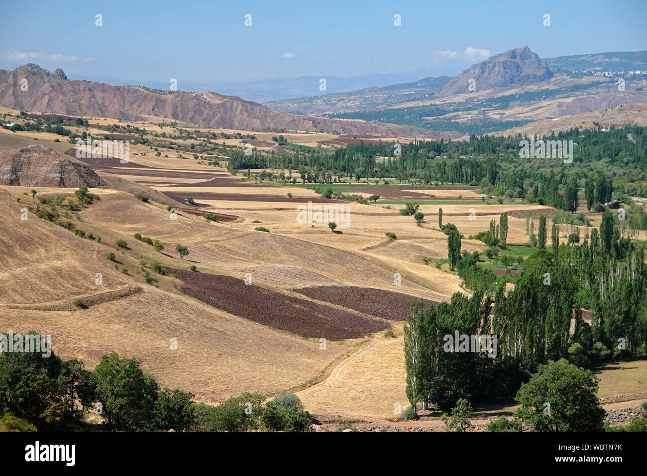 The different colors of the crops planted at different times provide ...