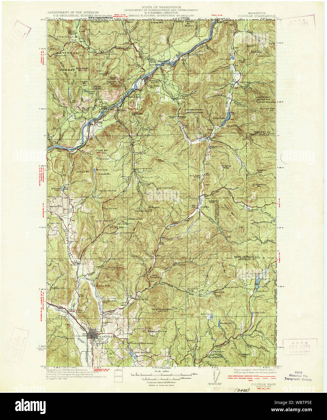 Map of colville hi-res stock photography and images - Alamy