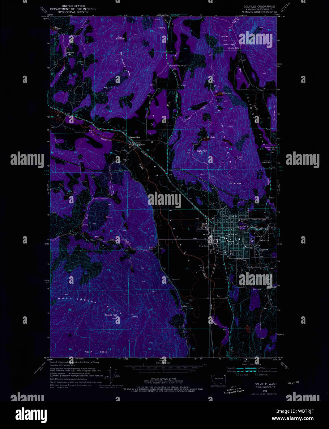 Colville washington map hi-res stock photography and images - Alamy