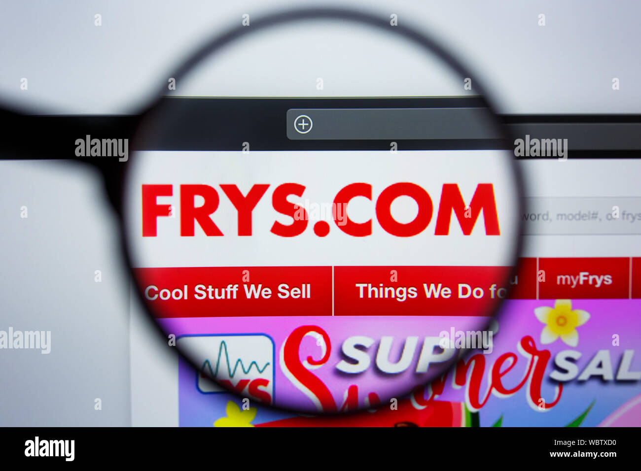 Los Angeles, California, USA - 21 Jule 2019: Illustrative Editorial of FRYS.COM website homepage ...
