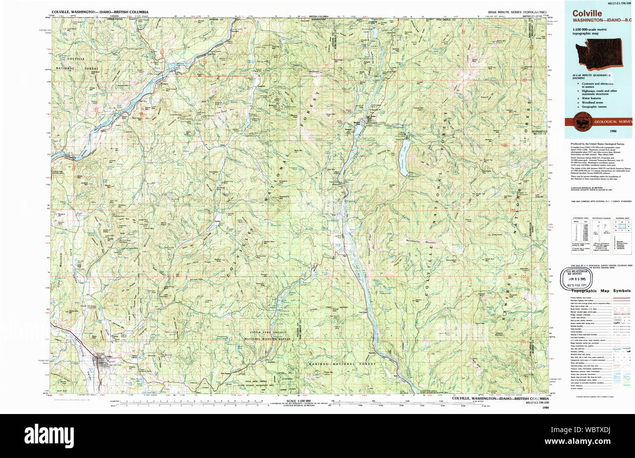 Map of colville hi-res stock photography and images - Alamy