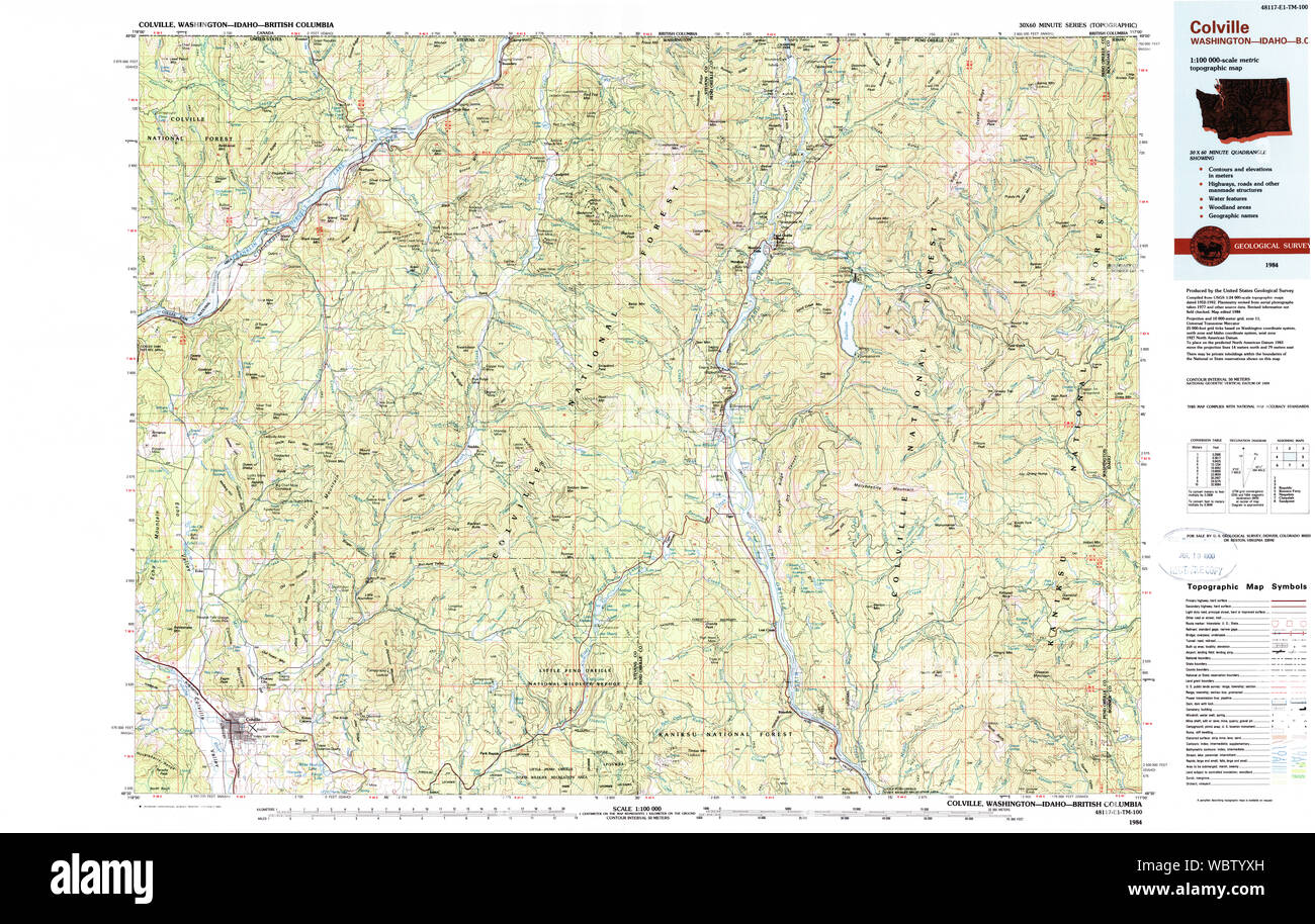 Map of colville Cut Out Stock Images & Pictures - Alamy