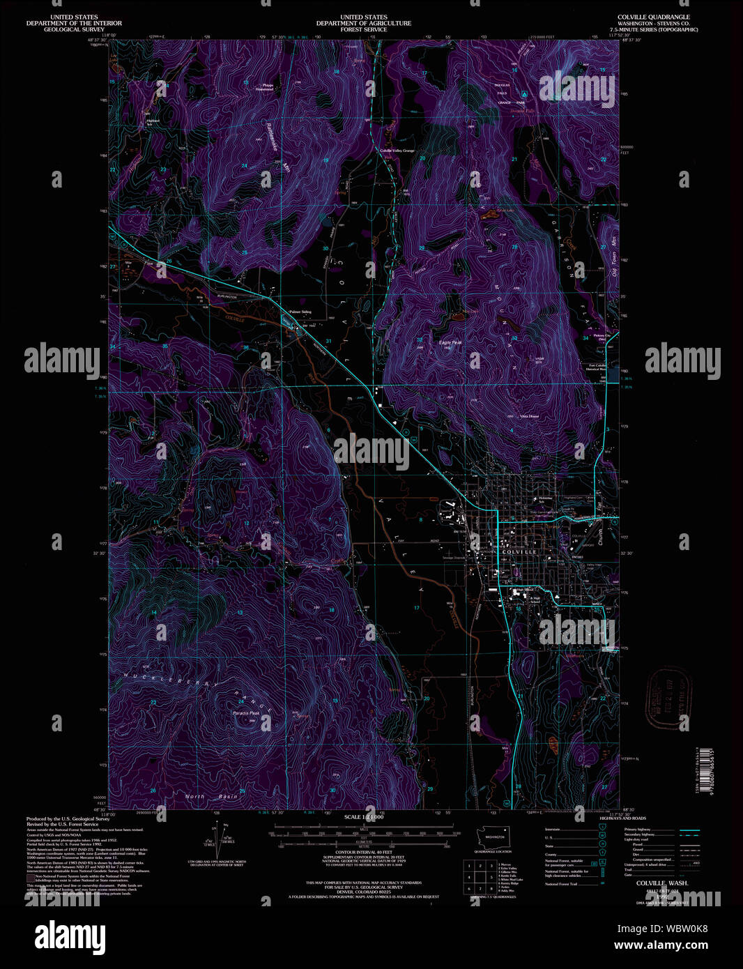 Map of colville hi-res stock photography and images - Alamy