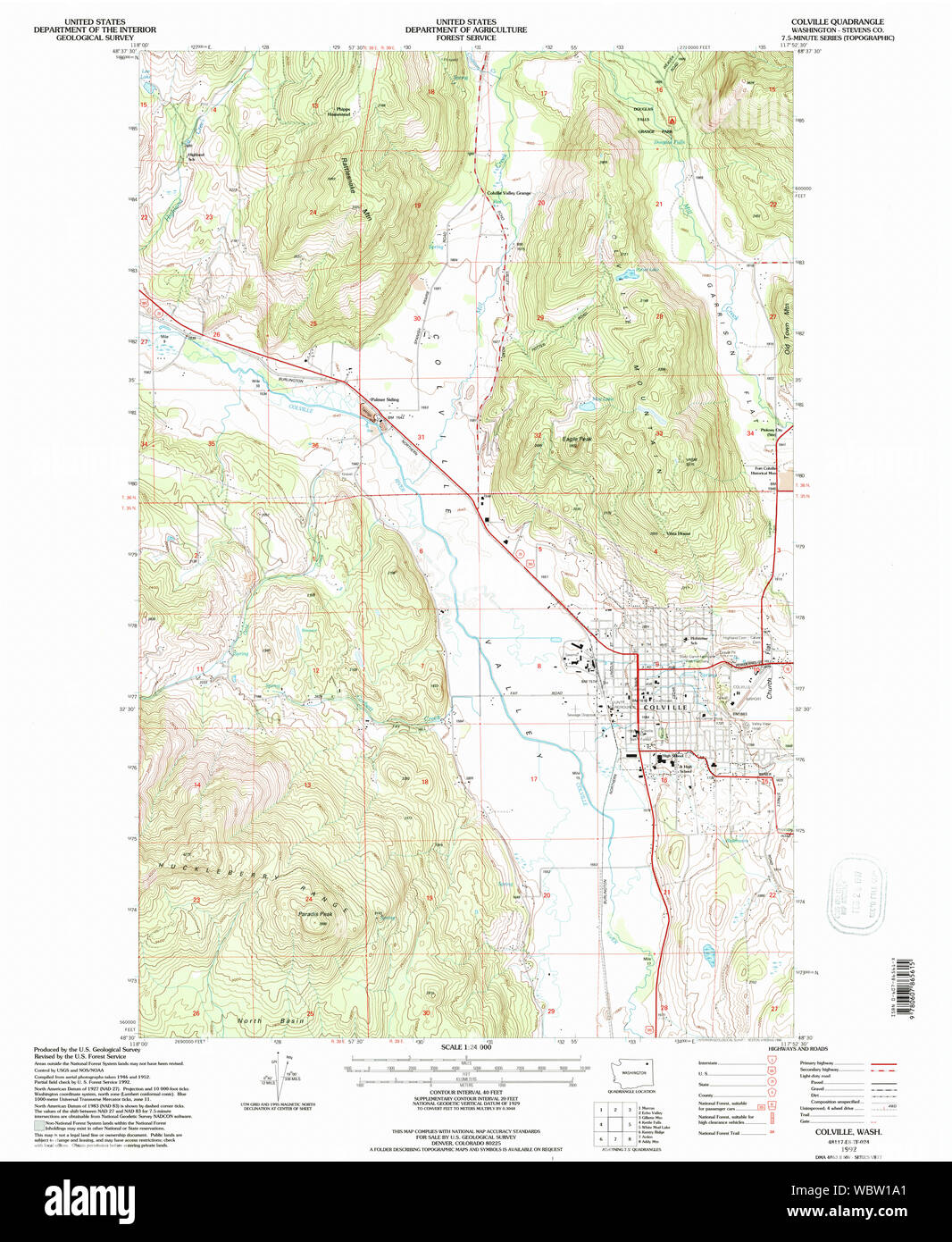 Map of colville hi-res stock photography and images - Alamy