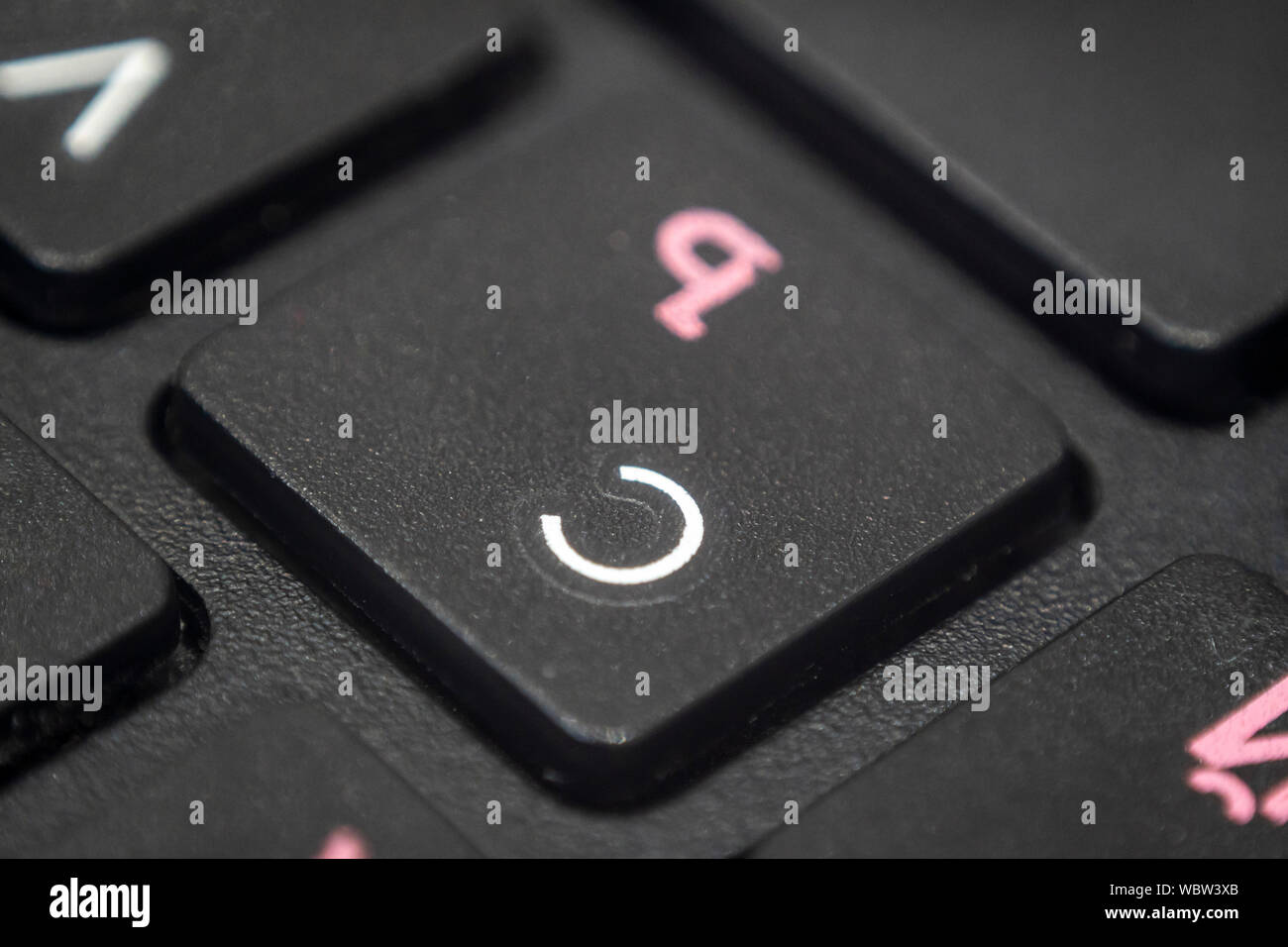 Extreme macro of the letter C on a laptop keyboard Stock Photo - Alamy