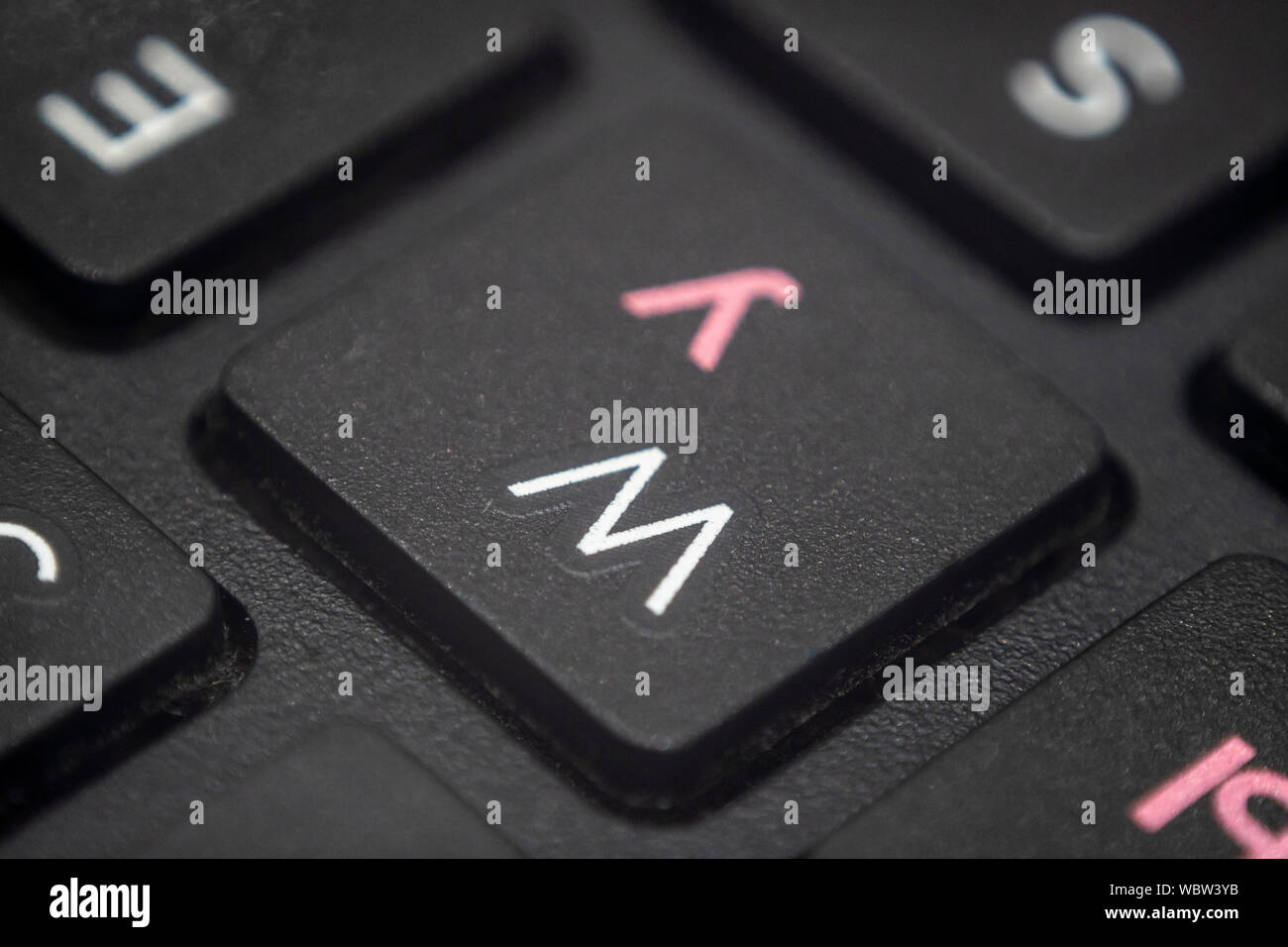 Extreme macro of the letter W on a laptop keyboard Stock Photo - Alamy
