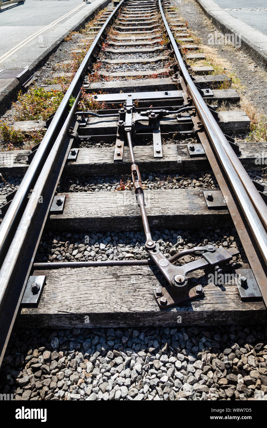 Points on railway line, Wapping Wharf, Bristol Stock Photo - Alamy
