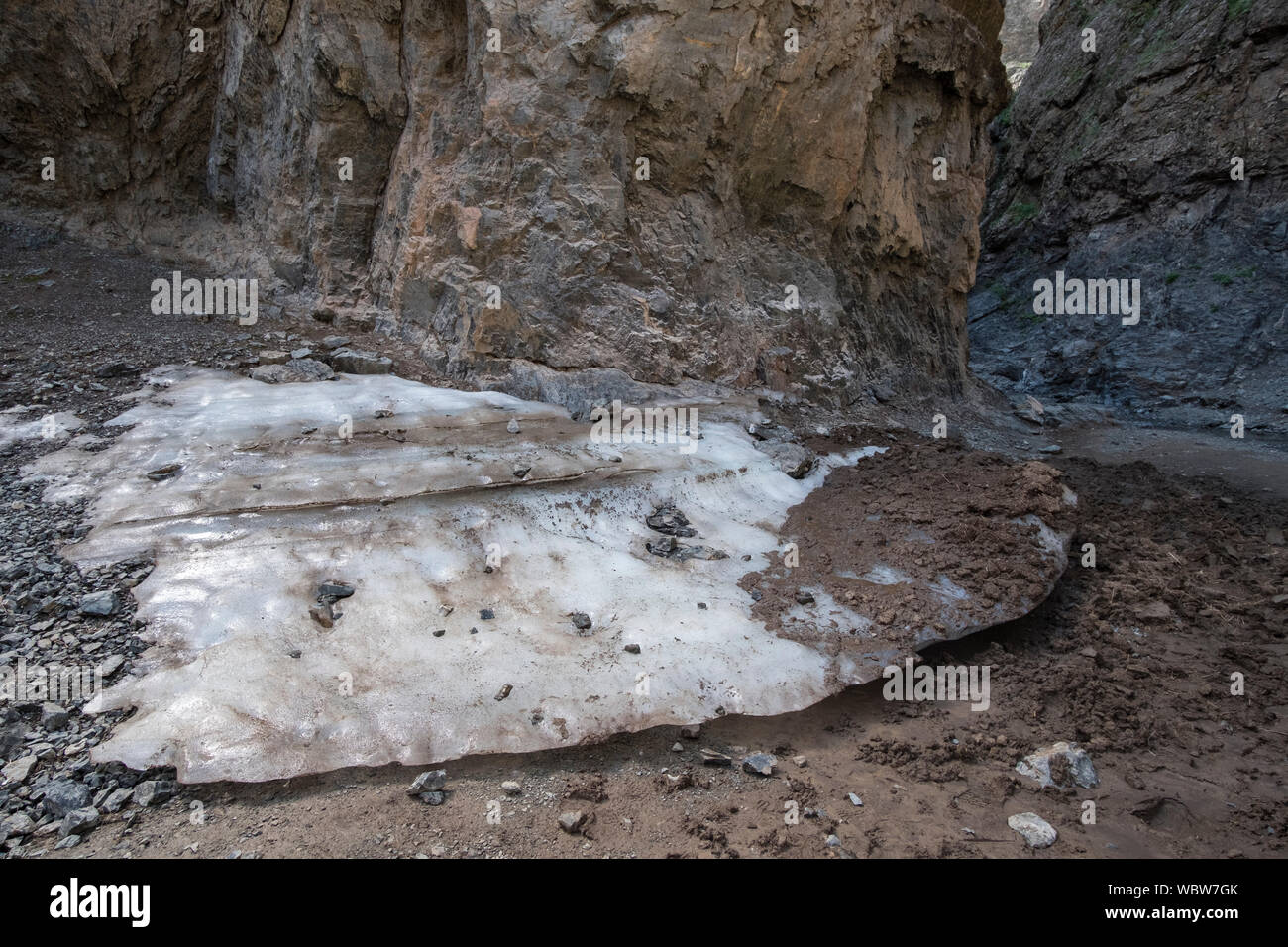 Yolyn Am is a deep and narrow gorge in the Gurvan Saikhan Mountains of ...