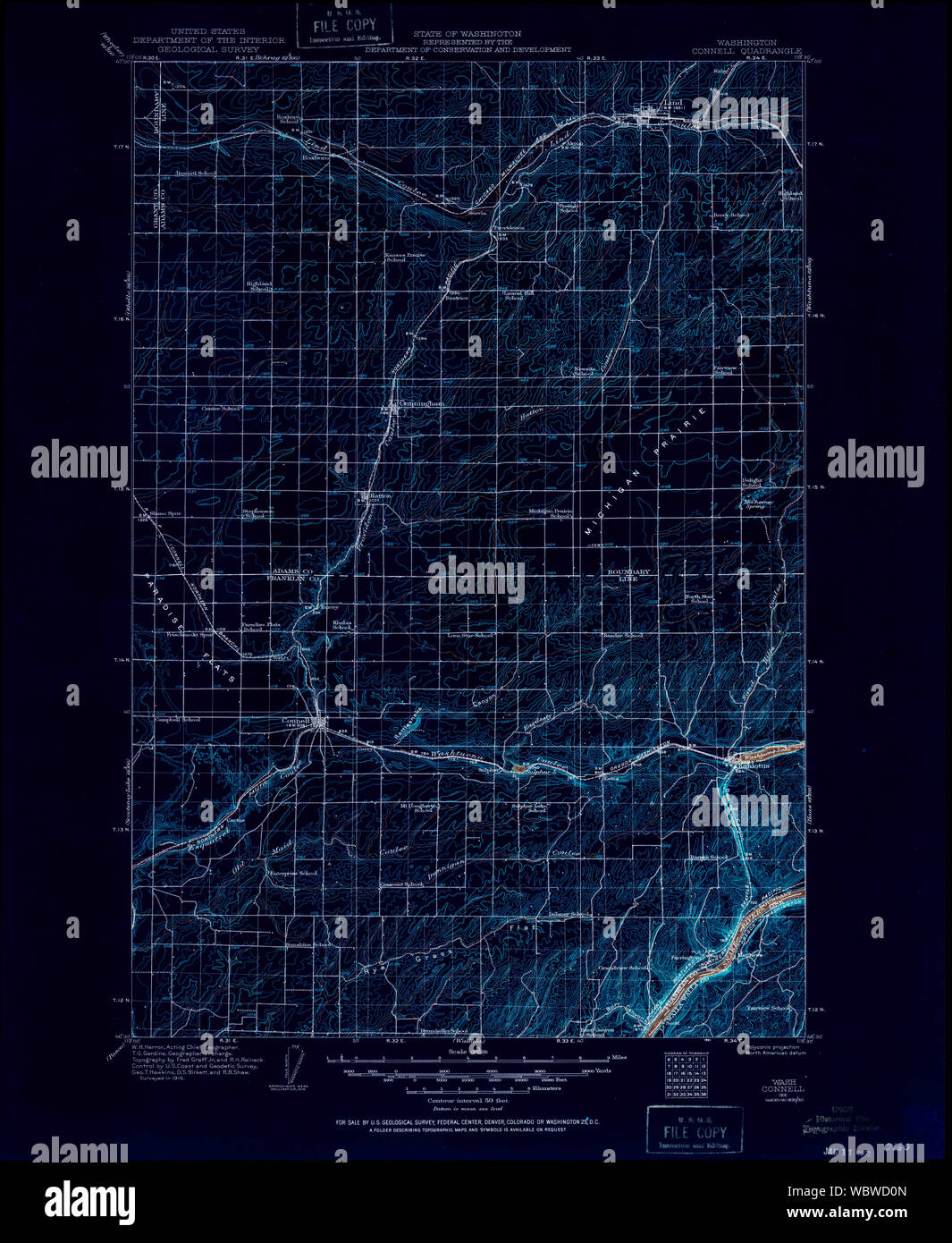 Map of connell hi-res stock photography and images - Alamy